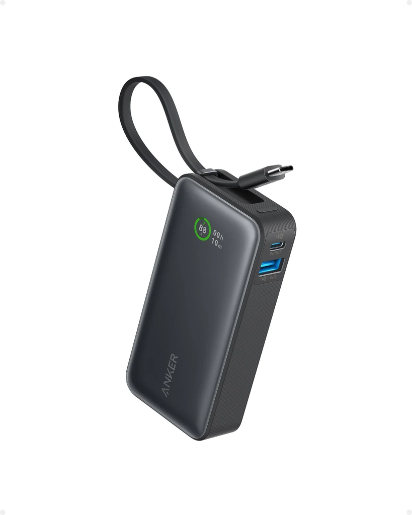 Anker Nano Power Bank 10000mAh 30W PD (Built-In USB-C Cable) - Black ...